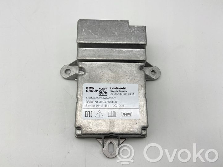 65779474812 BMW M5 F90 Module de contrôle airbag 341 18 OVOKO