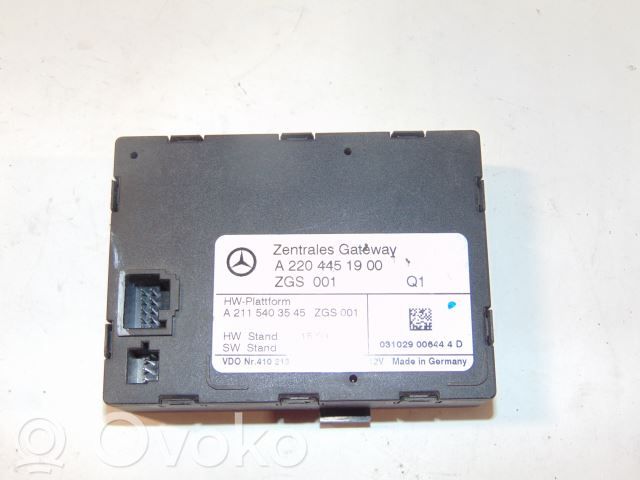 A2204451900 Mercedes-Benz S W220 Module de commande suspension ...
