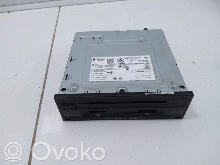 3Q0035874A Volkswagen PASSAT B8 Unité principale radio / CD / DVD / GPS ...