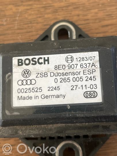 8E0907637A Audi A4 S4 B6 8E 8H Capteur de vitesse de lacet d ...