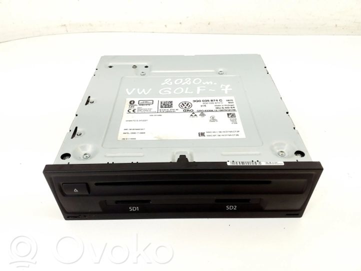 3Q0035874C Volkswagen Golf VII GPS navigation control unit/module, 390. ...