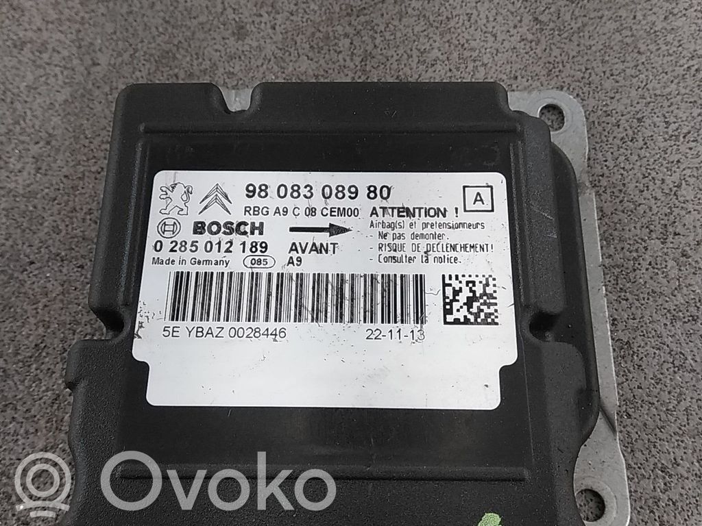 9808308980 Peugeot 208 I Module de contrôle airbag, 63,18 € | OVOKO