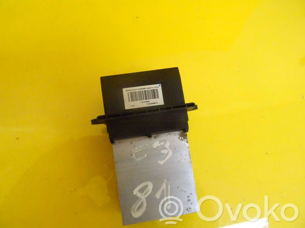 T1000948E Citroen C3 Résistance moteur de ventilateur de chauffage, 14 ...