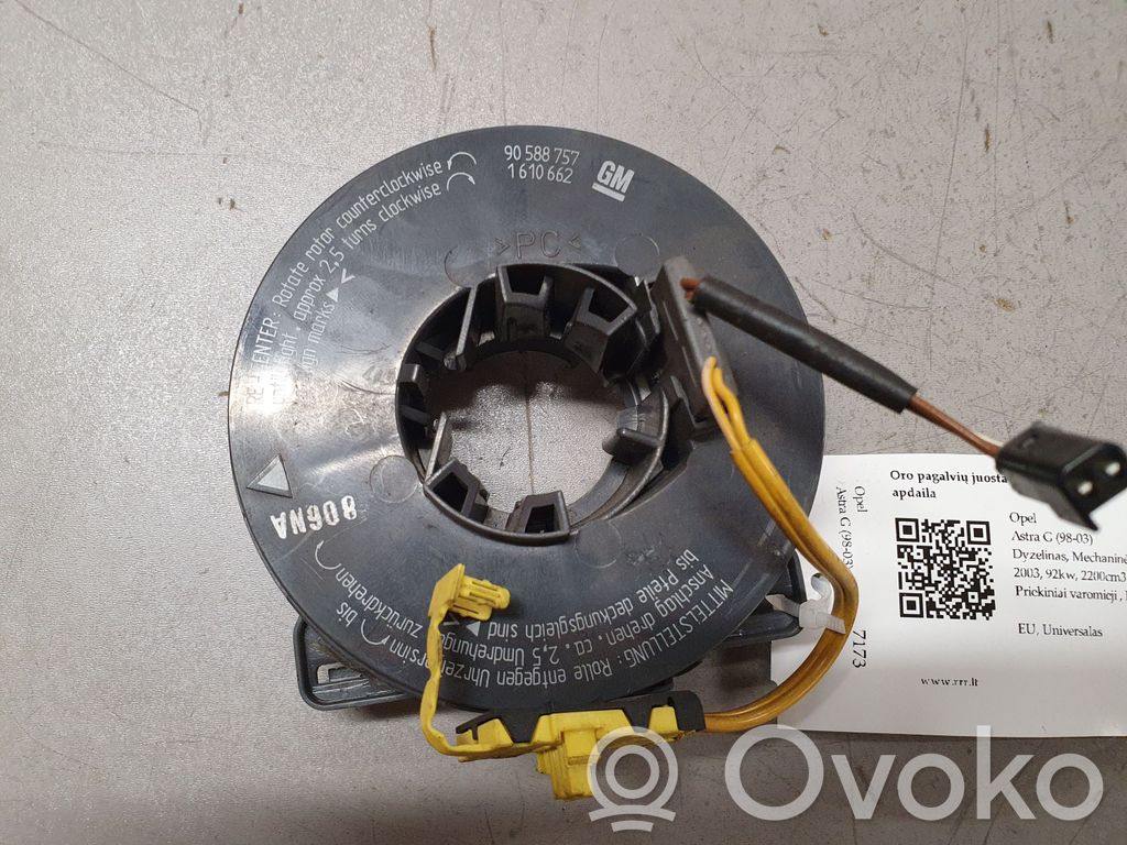 87654321 Opel Astra G Bague collectrice/contacteur tournant airbag ...