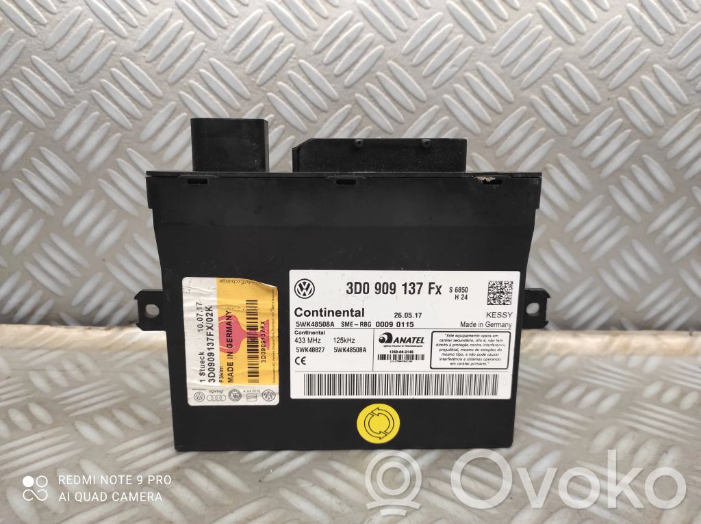 3D0909137FX Volkswagen Touareg I Keyless (KESSY) go control unit/module ...