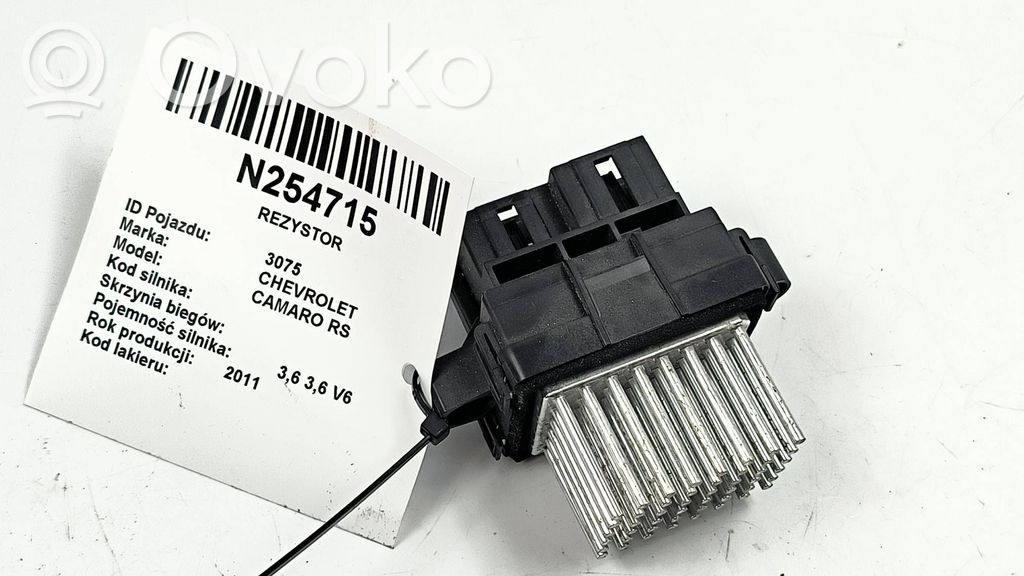 13501703 Chevrolet Camaro Résistance moteur de ventilateur de chauffage ...