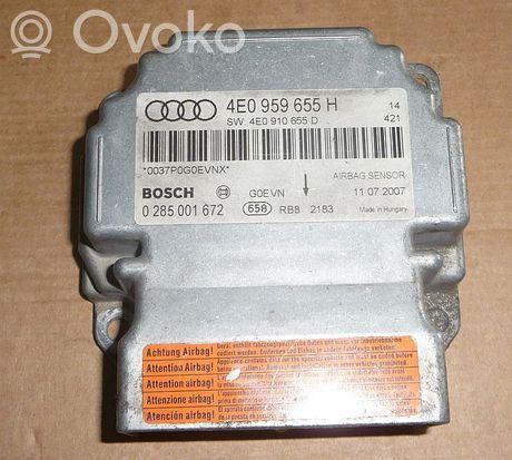 4E0959655H Audi A8 S8 D3 4E Airbag control unit/module 4E0959655H | EzParts - Used Auto Parts