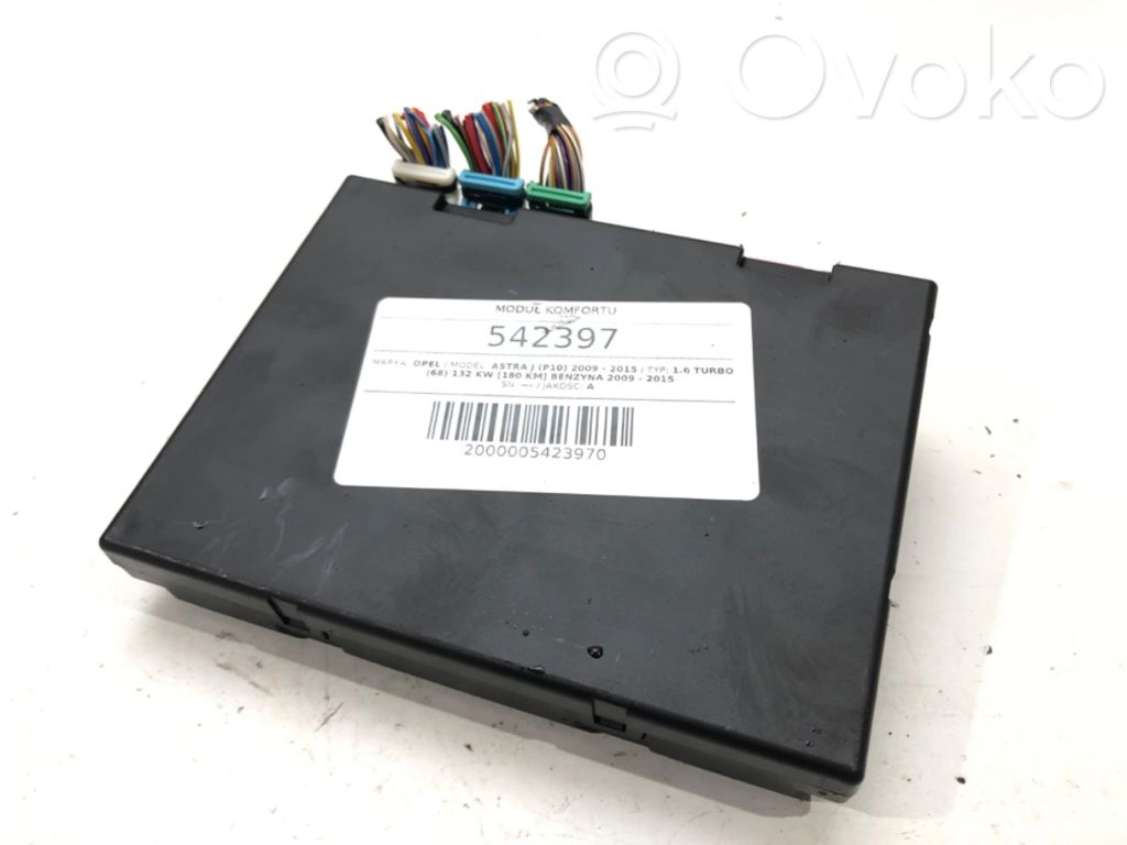 13579056 Opel Astra J Module de contrôle carrosserie centrale, 81,65 ...