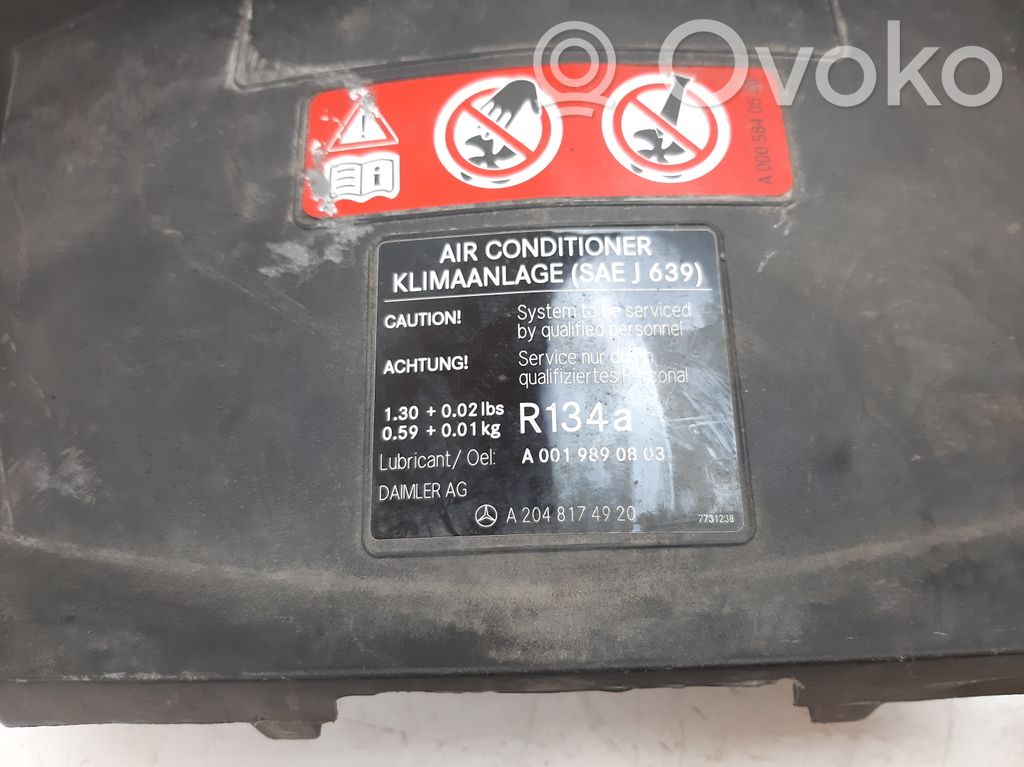 MAM26460 Mercedes-Benz E W212 Tuyau d'admission d'air A2125000555 ...