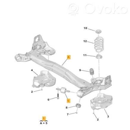 1630729480 Peugeot 308 Rear axle beam, 265.00 € | RRR