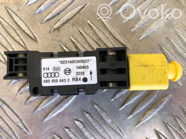 4B0959643C Audi A4 S4 B6 8E 8H Sensore d’urto/d'impatto apertura airbag ...