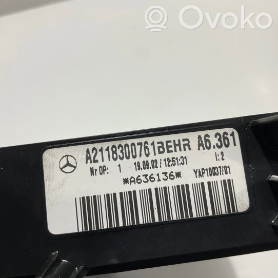 A2118300761 Mercedes-Benz E W211 Radiateur électrique de chauffage ...